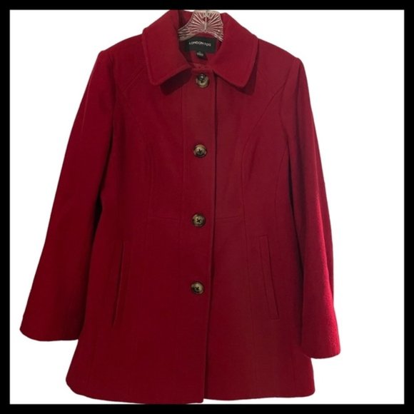 London Fog | Jackets & Coats | Womens London Fog Red Pea Coat W ...